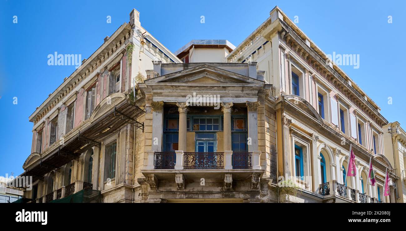 Old stately building in the old town of Heraklion, Crete, Greece Stock ...