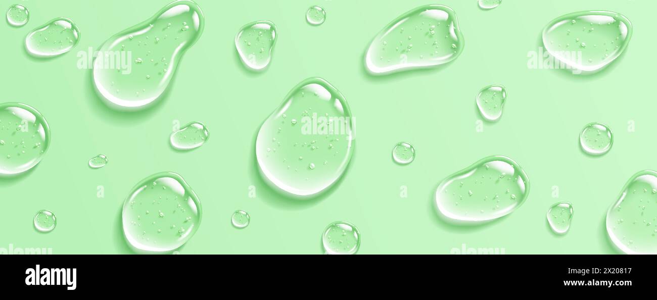 Collagen gel with bubbles drops realistic vector illustration pattern ...