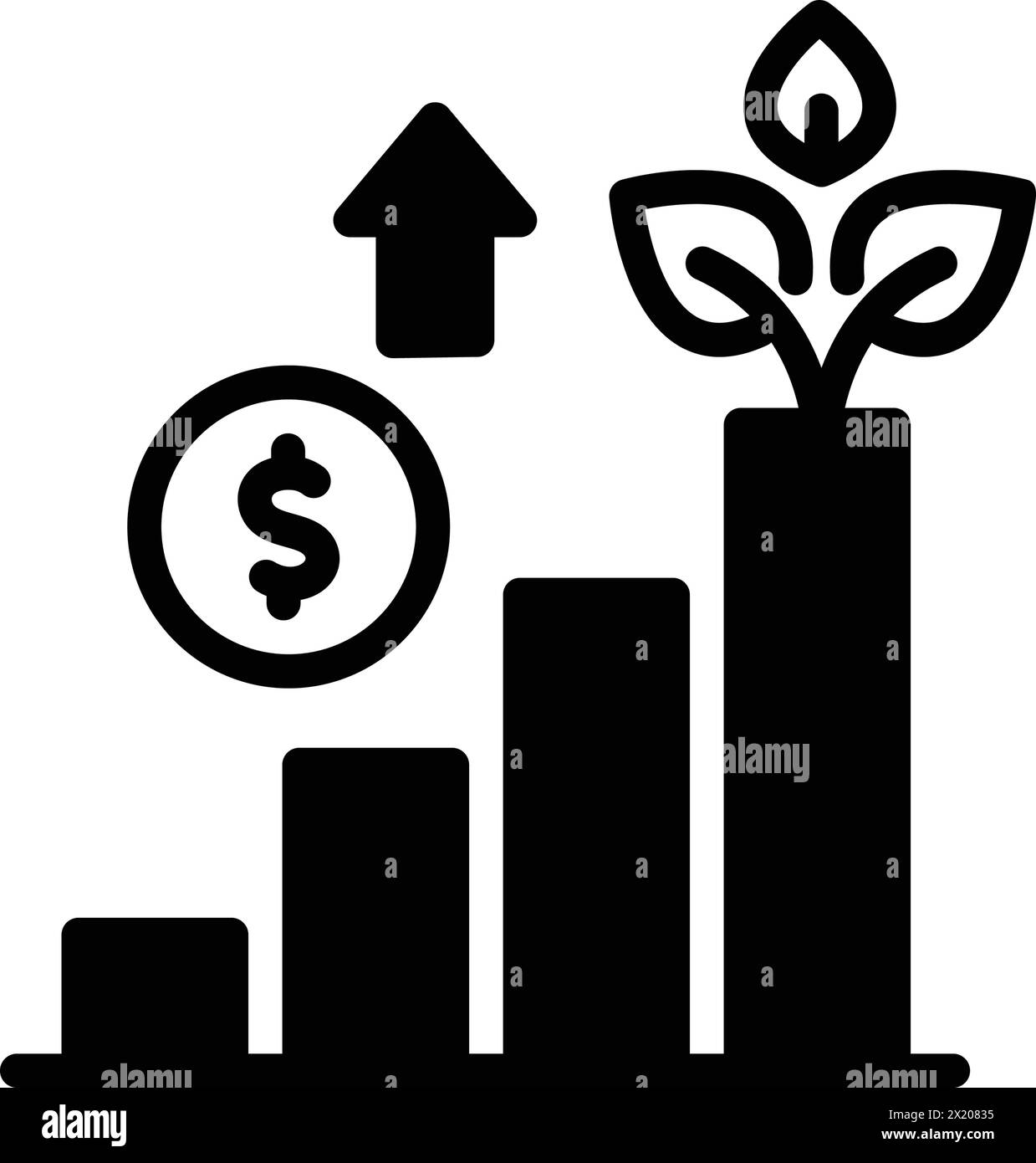 Icon economics growth Black and White Stock Photos & Images - Alamy