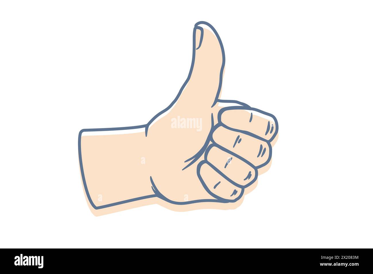 Vector background with icon of like hand. Vector illustration of like ...