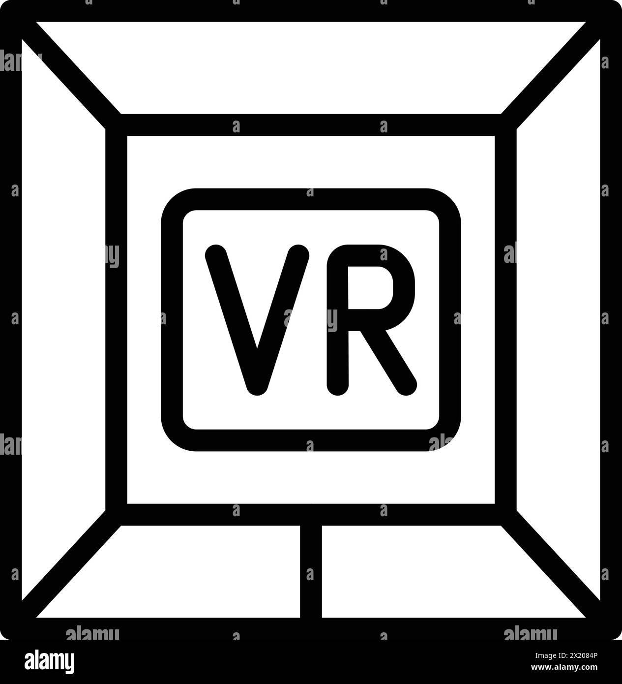 Virtual world projection icon outline vector. Immersive experience ...