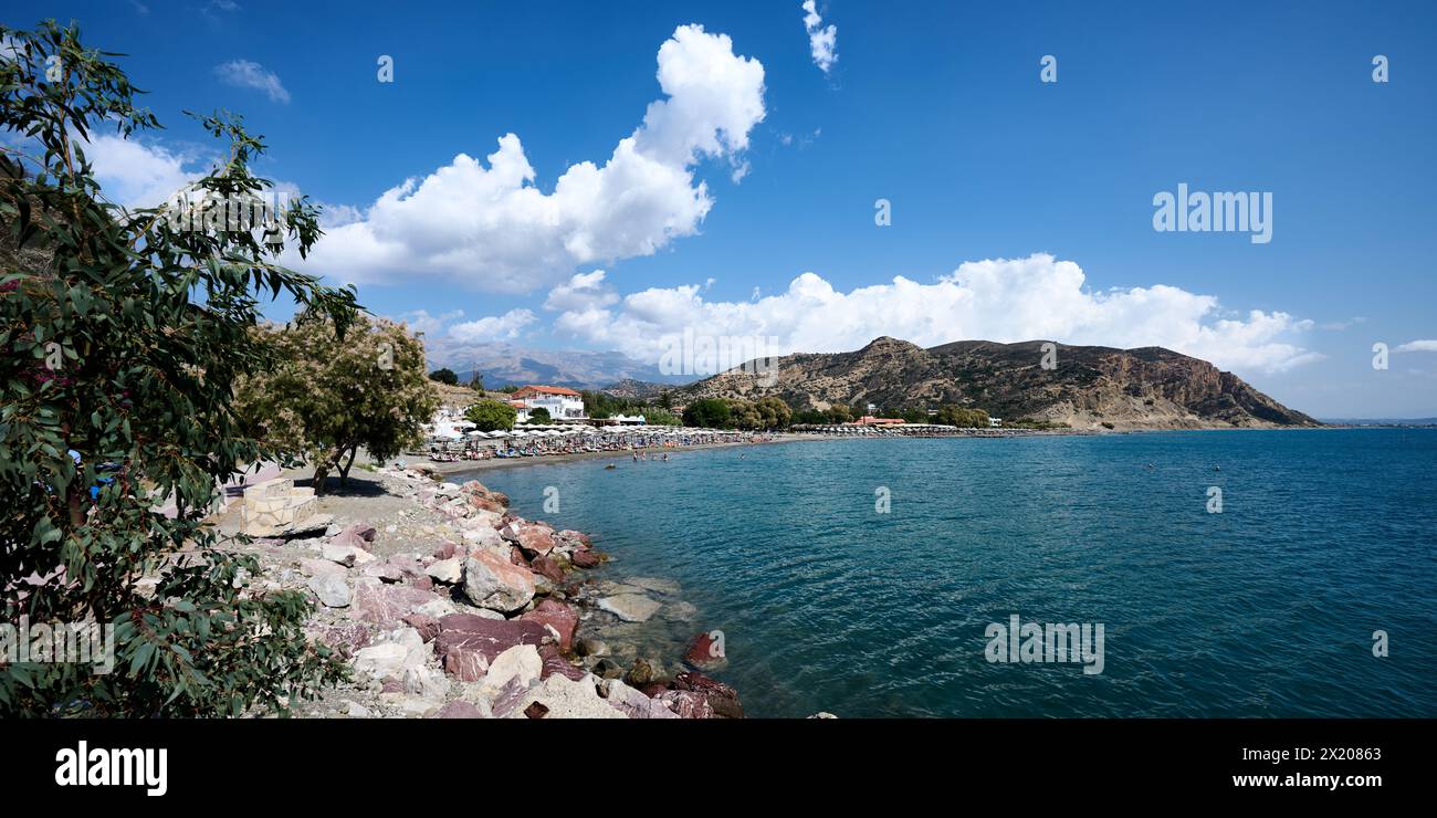 View of the bay of Agia Galini, Crete, Greece Stock Photo - Alamy