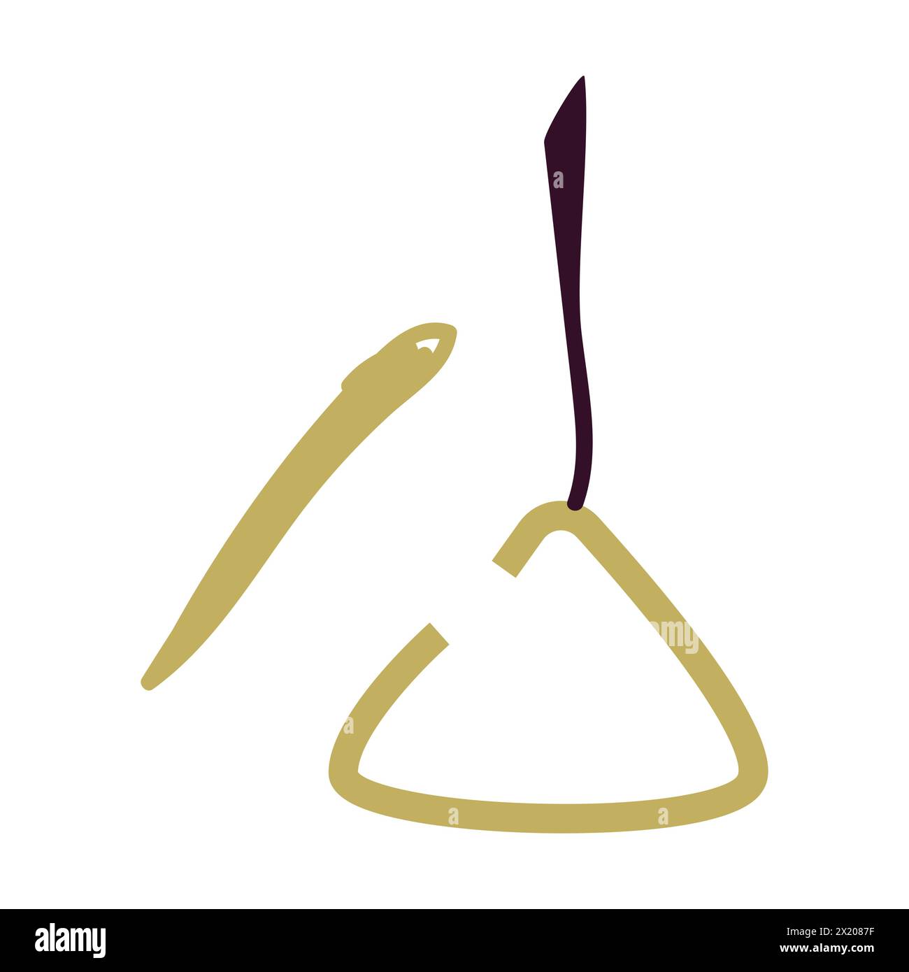 Triangle Musical Instrument Vector illustration. Hand drawn ...