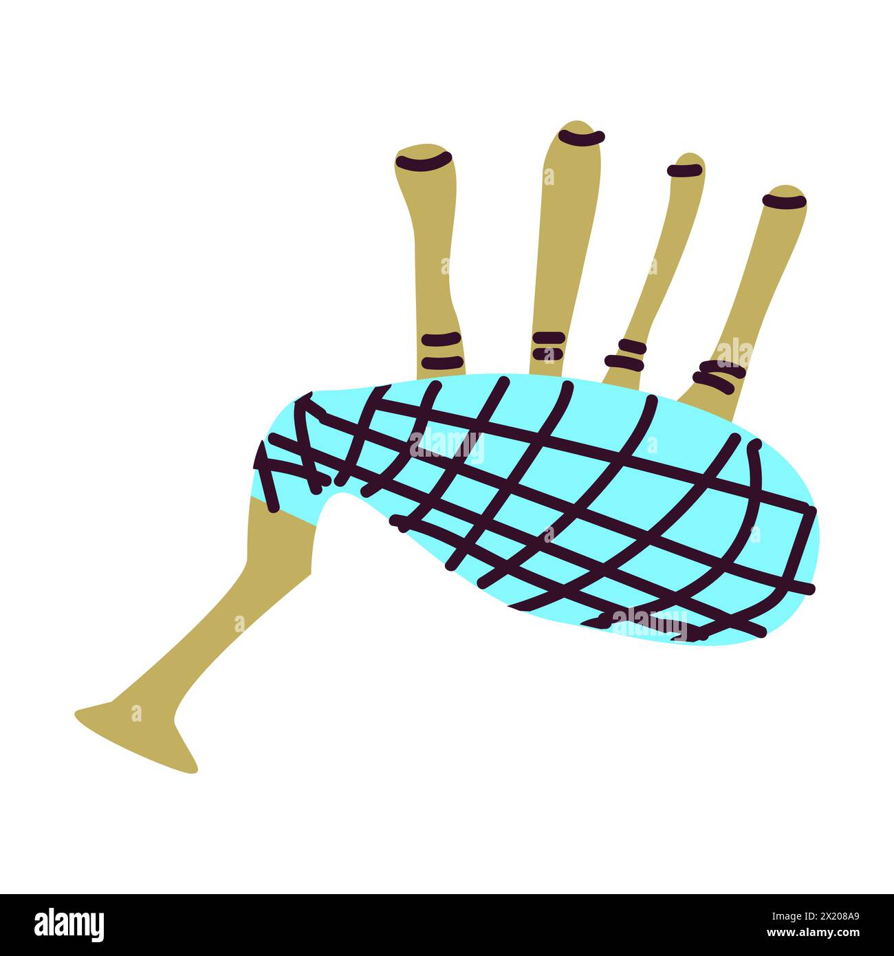 Scottish bagpipe - musical instrument isolated. Vector illustration on ...
