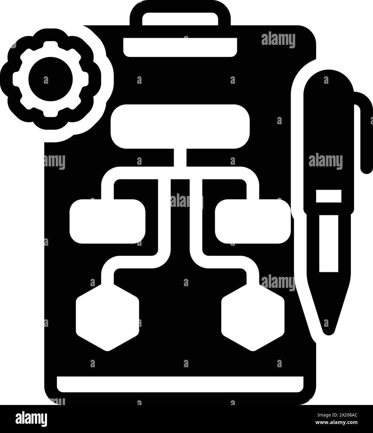 Workflow progress project plan icon Black and White Stock Photos ...