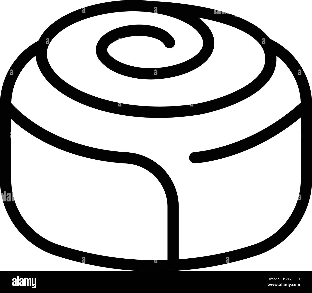 Cinnamon bun icon outline vector. Sweet swirl bun. Bakery glazed ...
