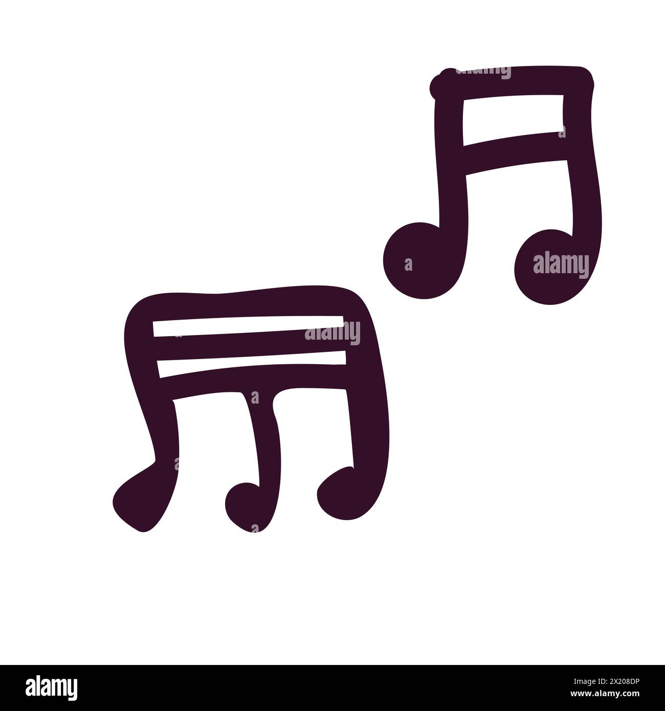 Hand drawn music symbol key or notes isolated. Vector illustration for ...