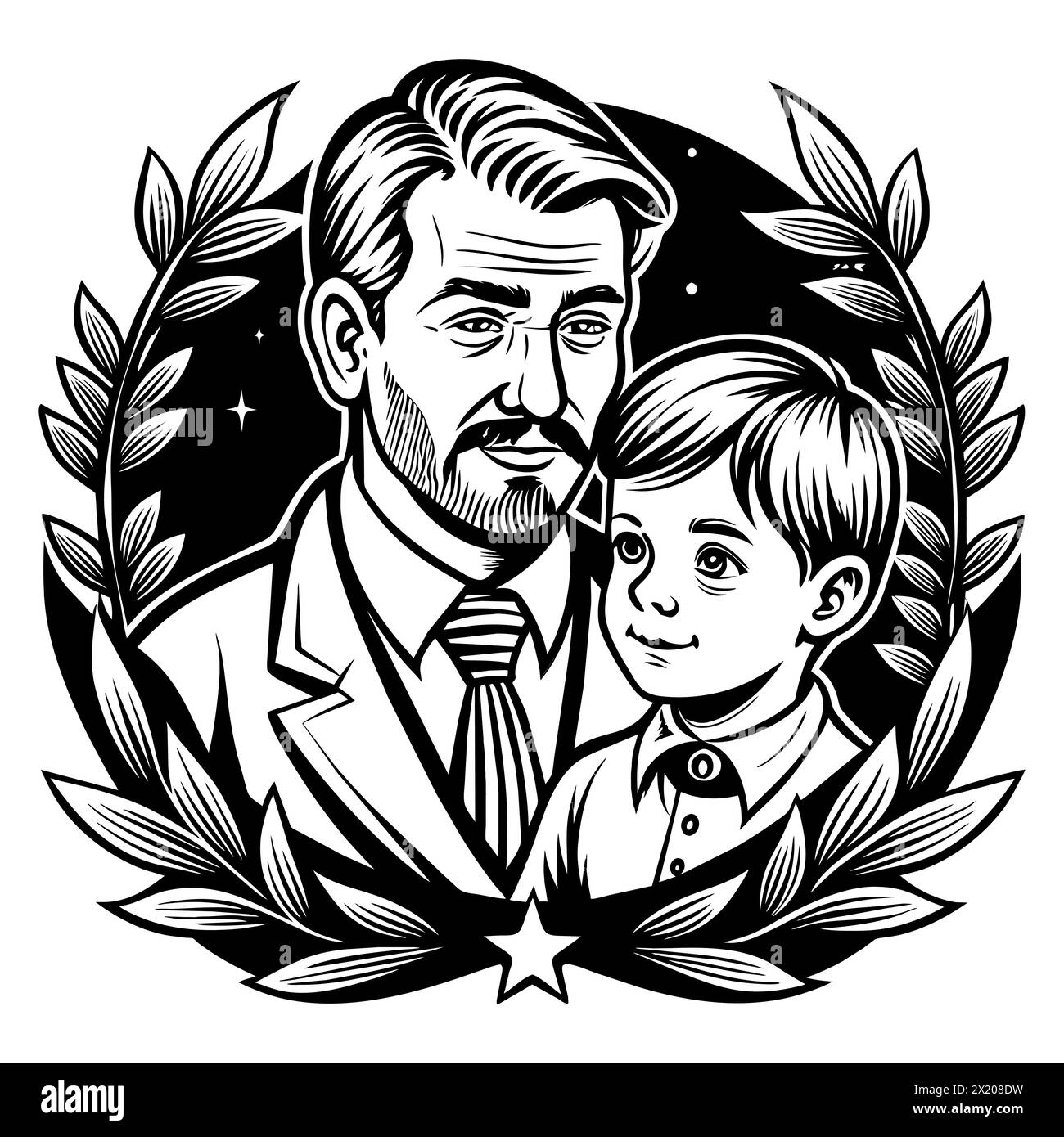 Gorgeous Father day black line style art Stock Vector Image & Art - Alamy