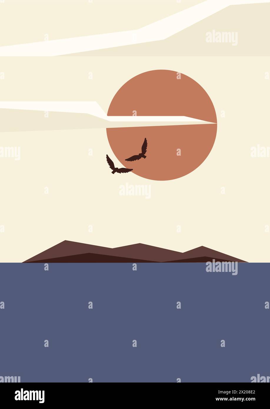 Beach cloudy sky Stock Vector Images - Alamy