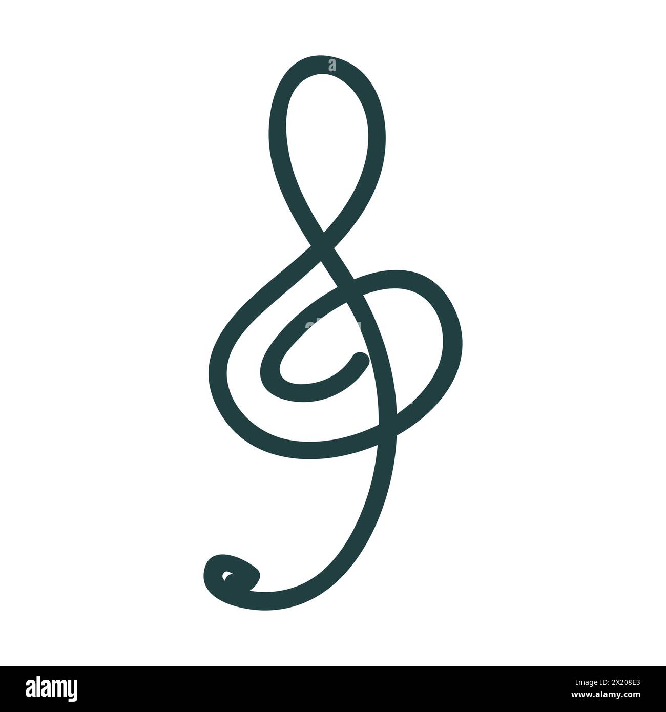 Hand drawn music symbol key or notes isolated. Vector illustration for ...
