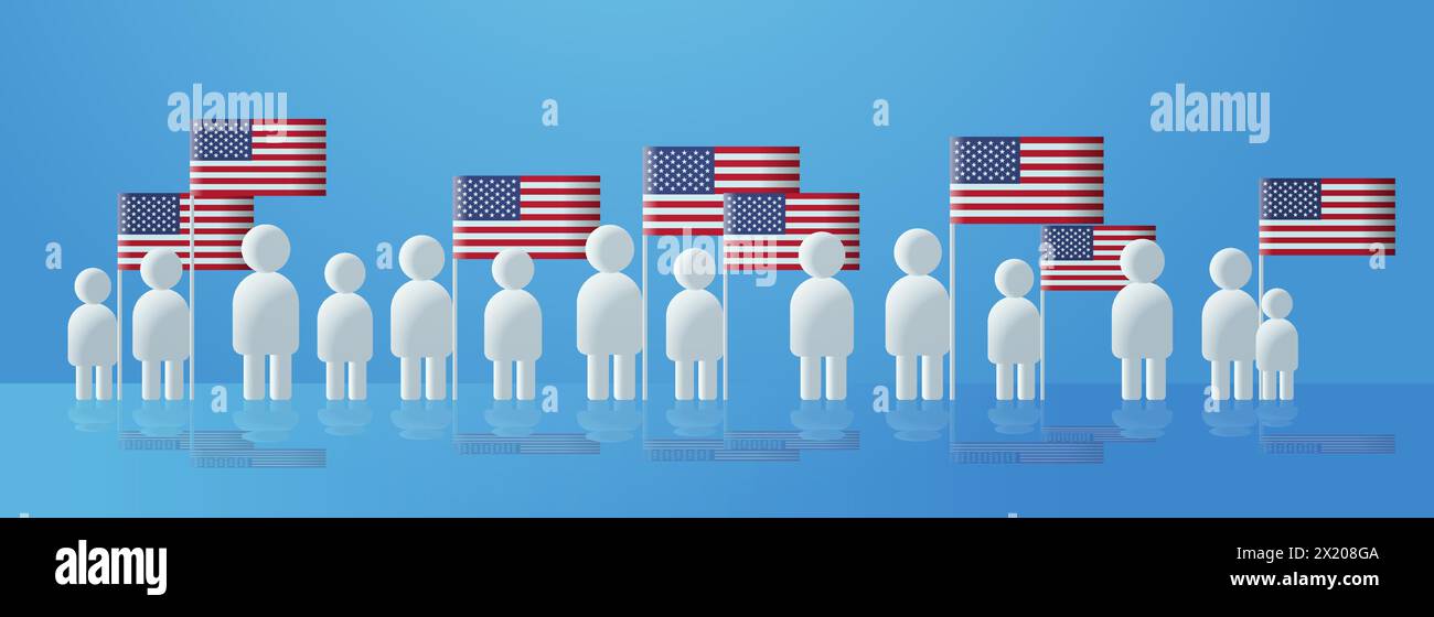 people icons with usa flags election day concept person symbols for ...