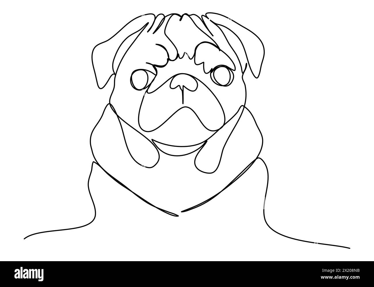 Dog, one line drawing vector illustration Stock Vector Image & Art - Alamy