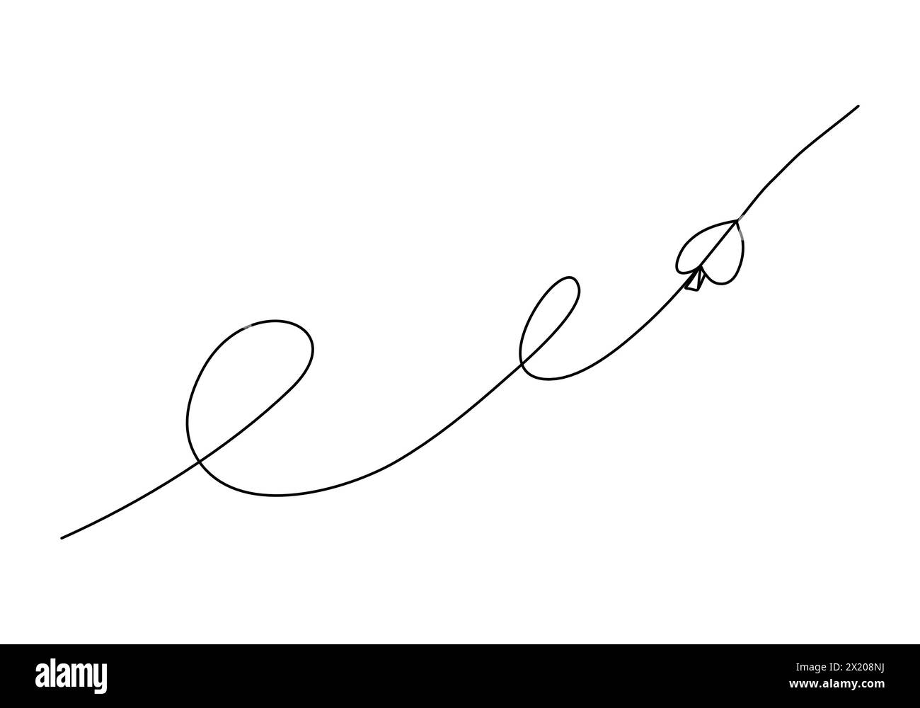 Leaf flying with the wind, one line drawing vector illustration Stock ...