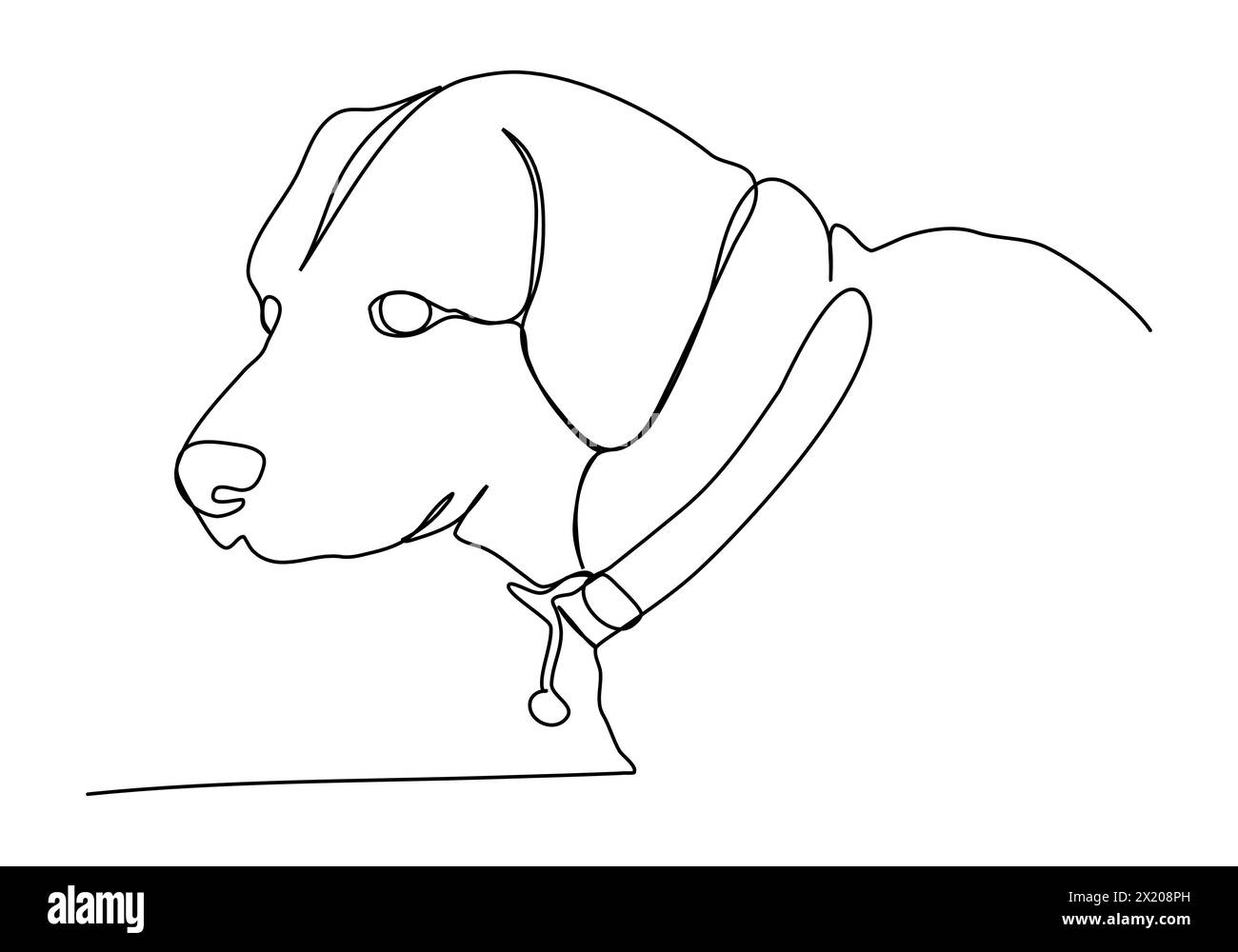 Dog, one line drawing vector illustration Stock Vector Image & Art - Alamy