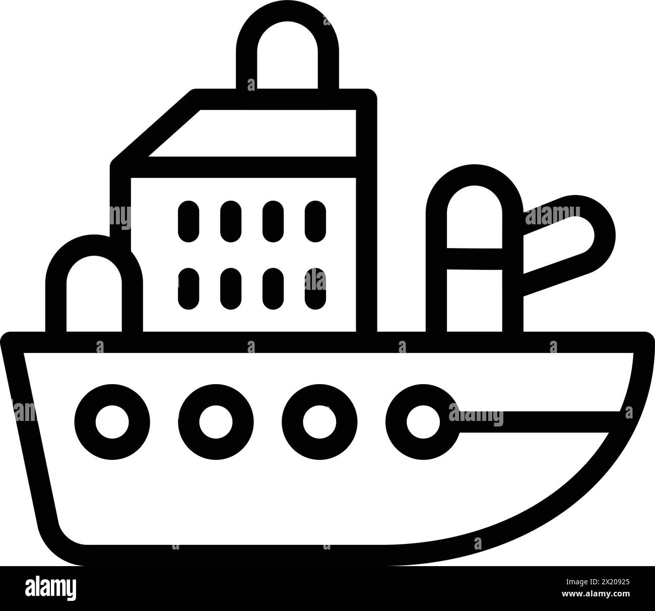 Marine ship destroyer icon outline vector. Battleship vessel. Nautical ...