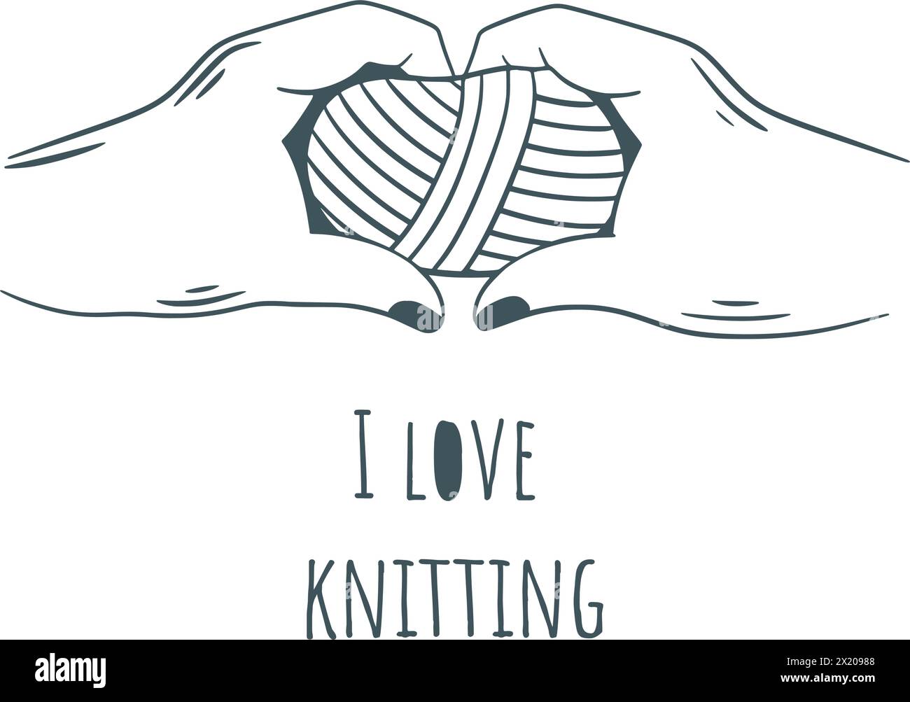 I love knitting lettering vector graphic Stock Vector Image & Art - Alamy