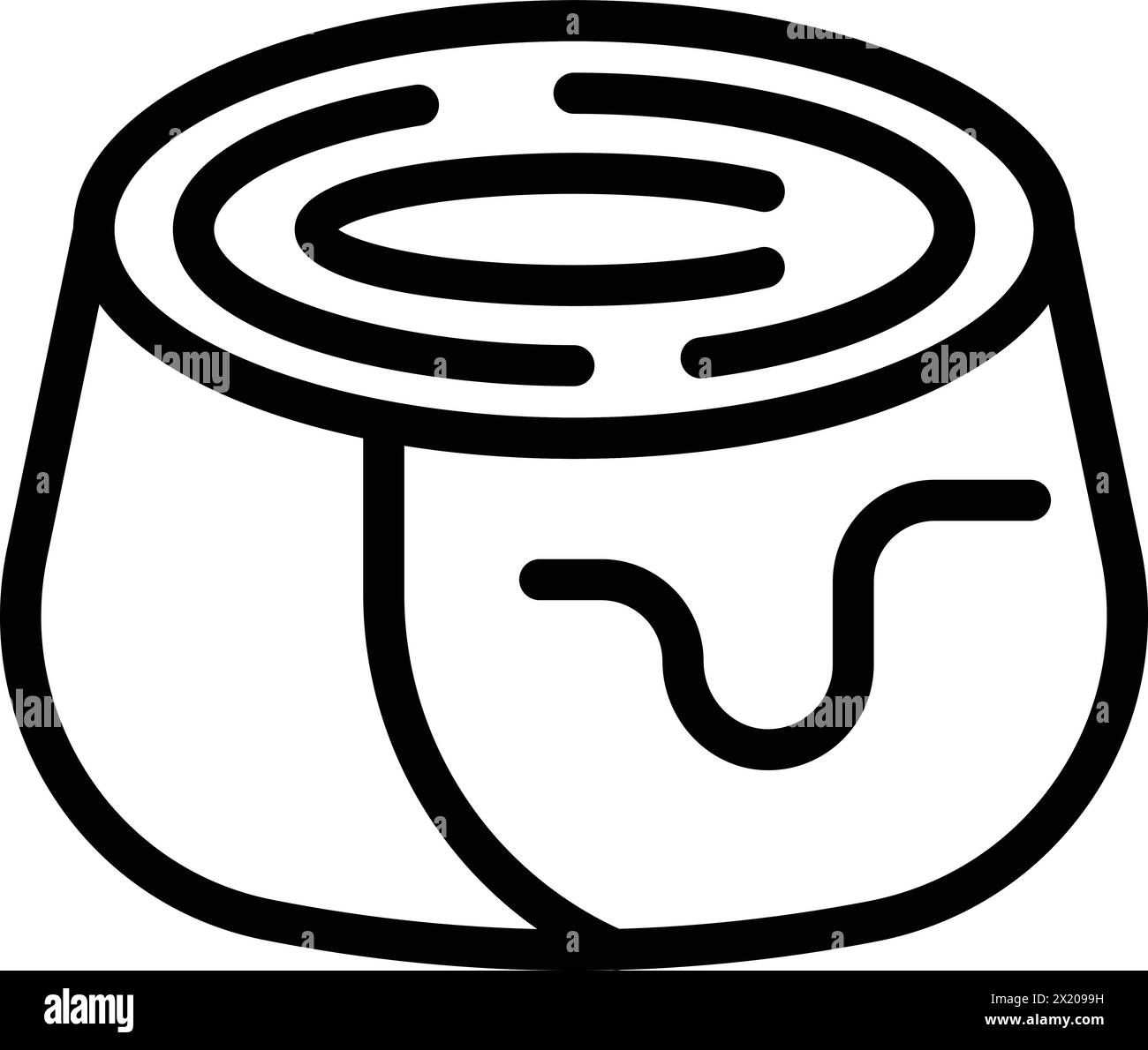 Spiced cinnamon roll icon outline vector. Tasty sugary bun. Glazed ...