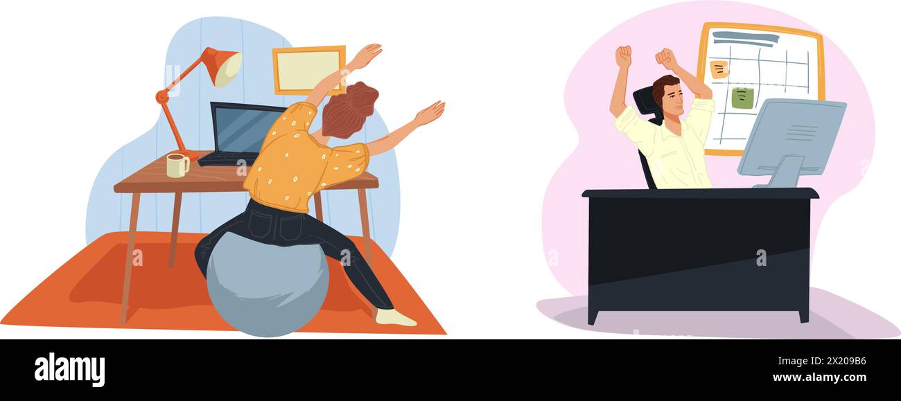 Office fitness break Cut Out Stock Images & Pictures - Alamy