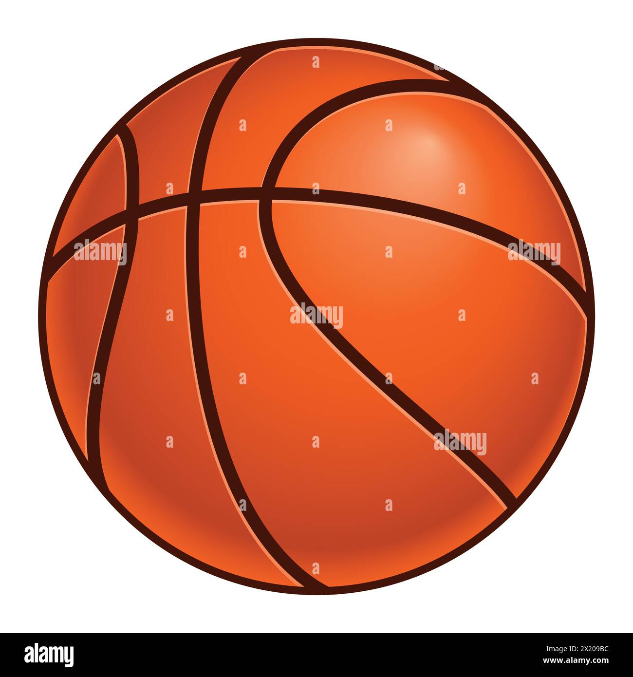 basketball ball - color vector illustration, white background Stock ...