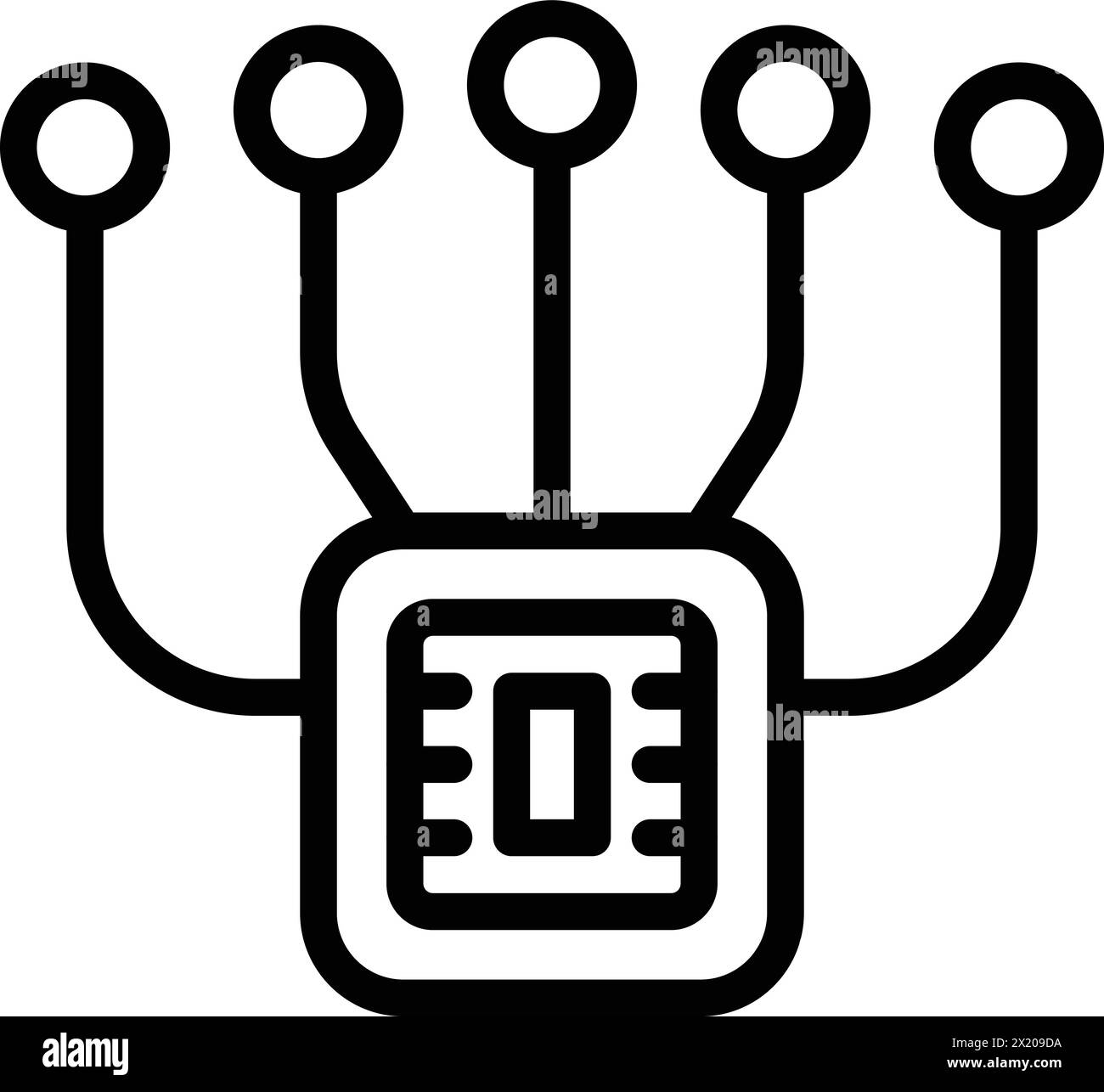 Digital visualization icon outline vector. Virtual reality visor ...