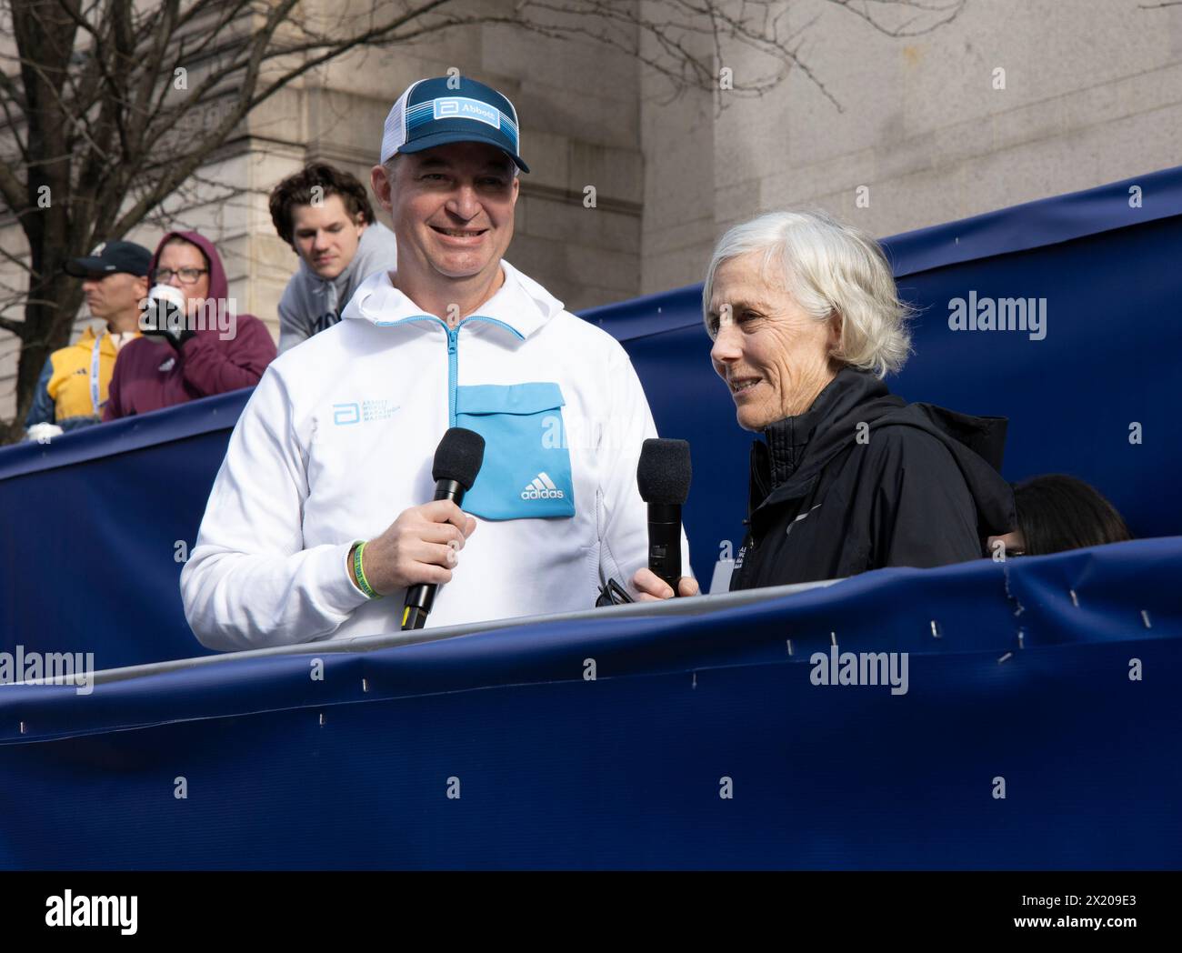 Boston, Massachusetts, USA April 15, 2024 Marathoner Joan Benniot ...