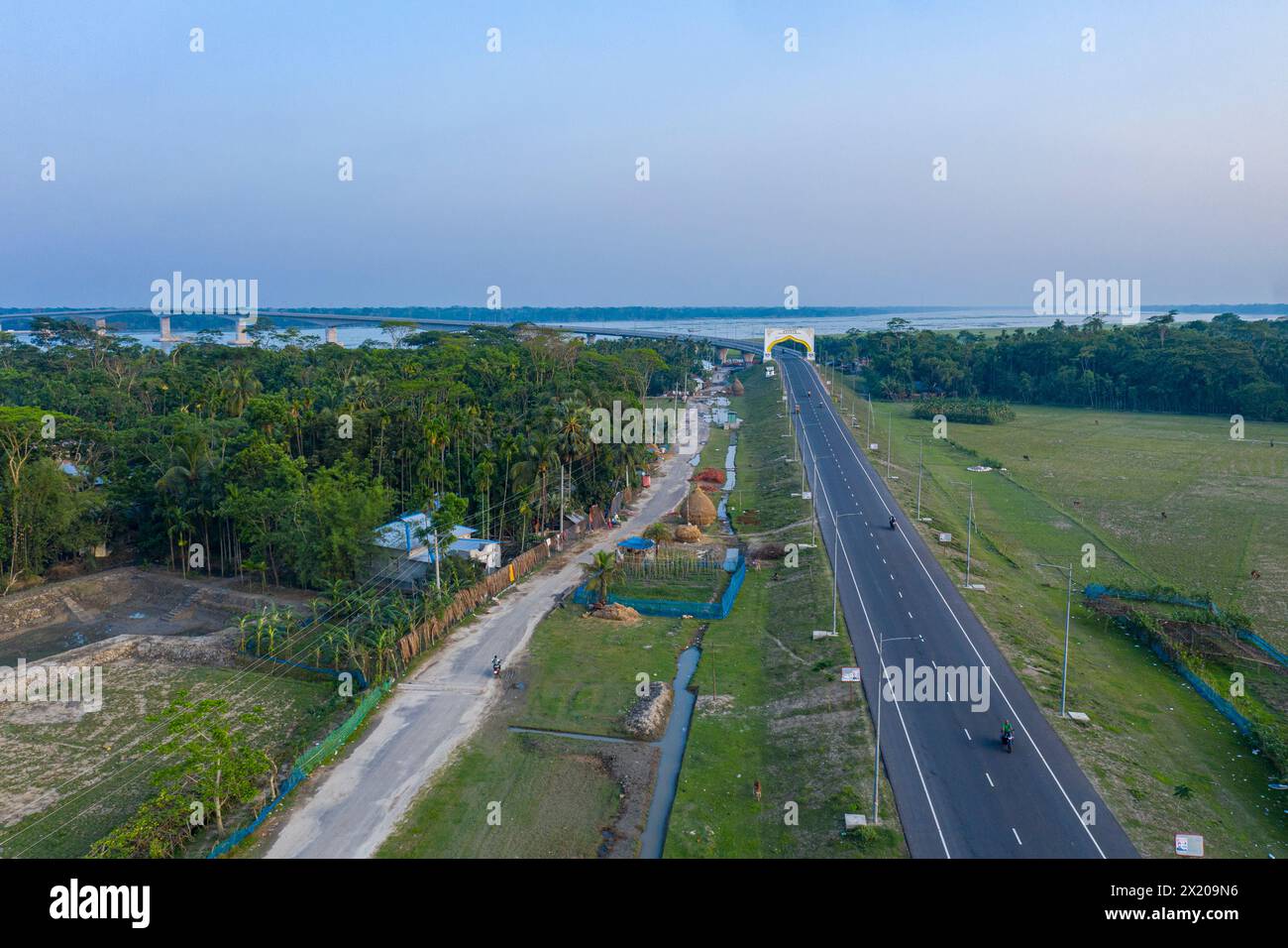 Aerial view of The 8th Bangladesh-China Friendship Bridge (Bekutia ...