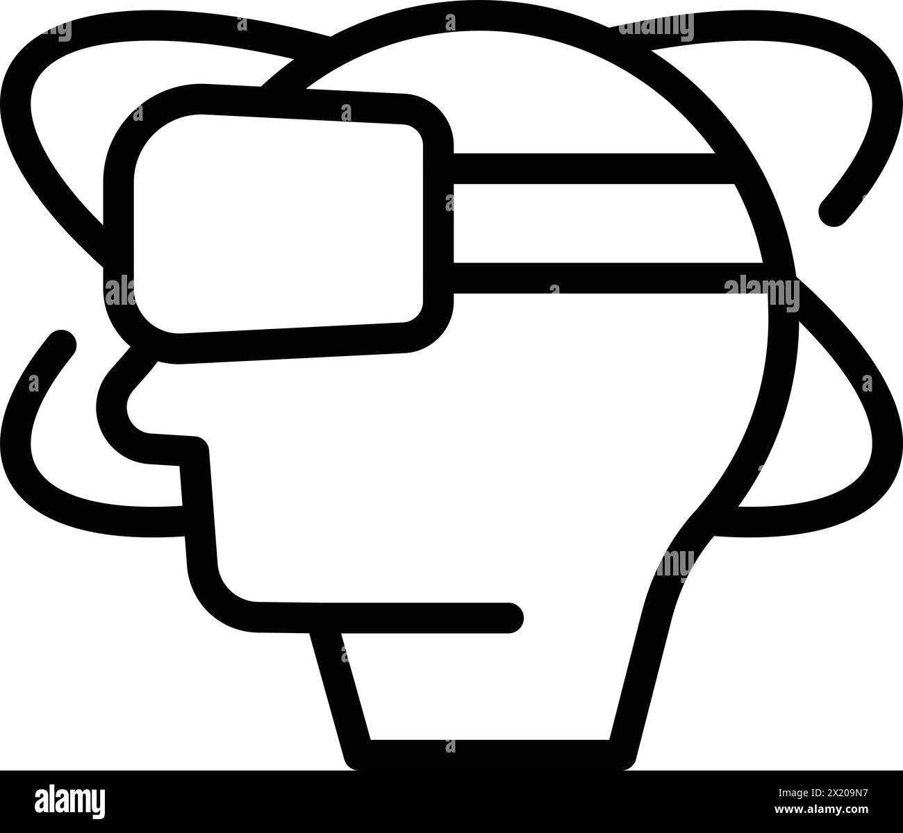 Virtual reality viewer icon outline vector. Hologram projection. Digital world simulation Stock ...