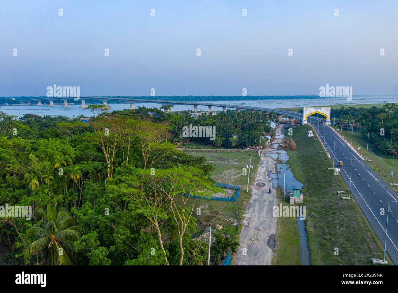 Aerial view of The 8th Bangladesh-China Friendship Bridge (Bekutia ...