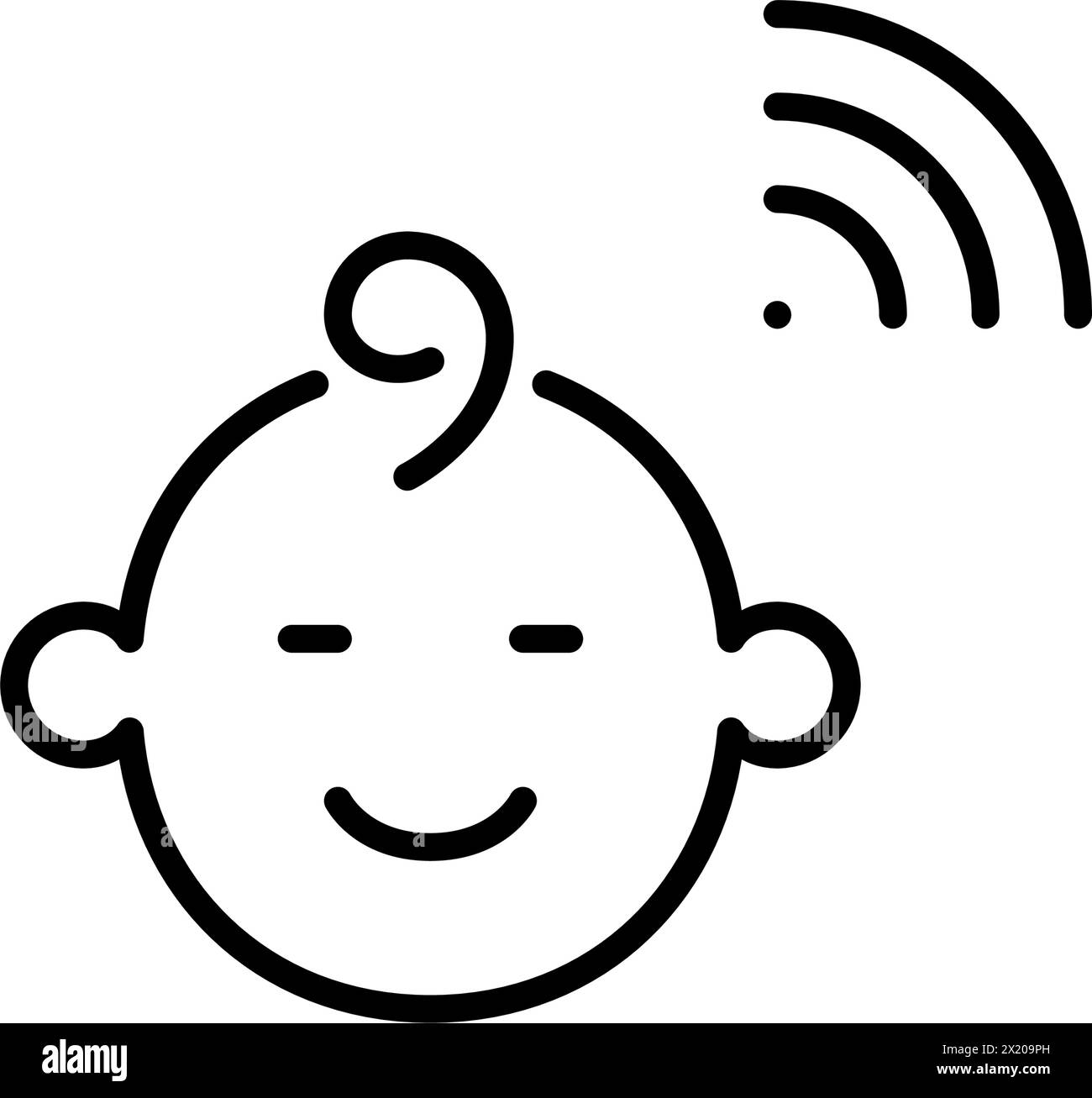 Smiling infant silhouette and wifi symbol. Smart devices for baby ...