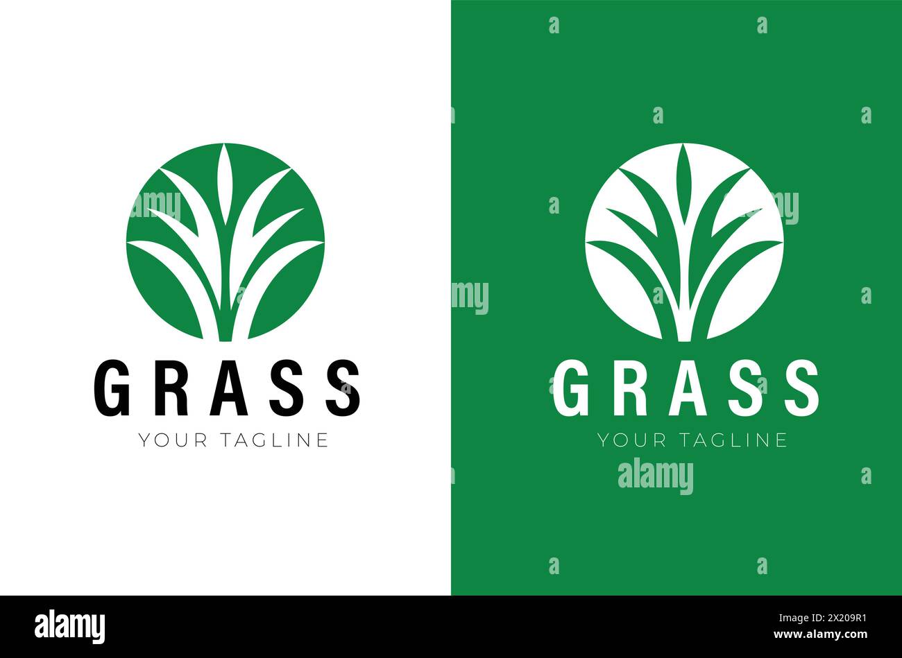 Vector Green grass circle logo design illustration Stock Vector Image ...