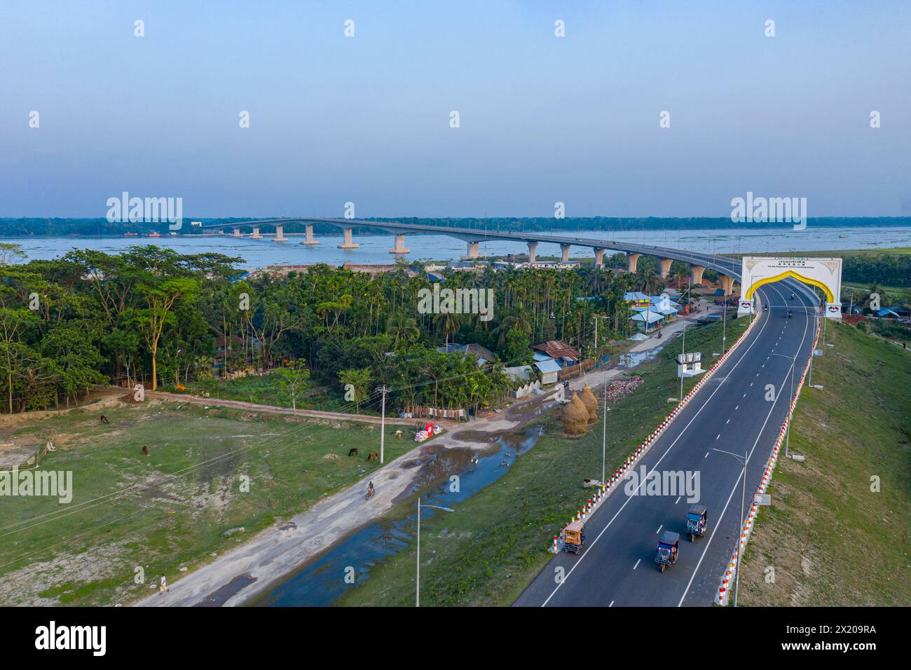 Aerial view of The 8th Bangladesh-China Friendship Bridge (Bekutia ...