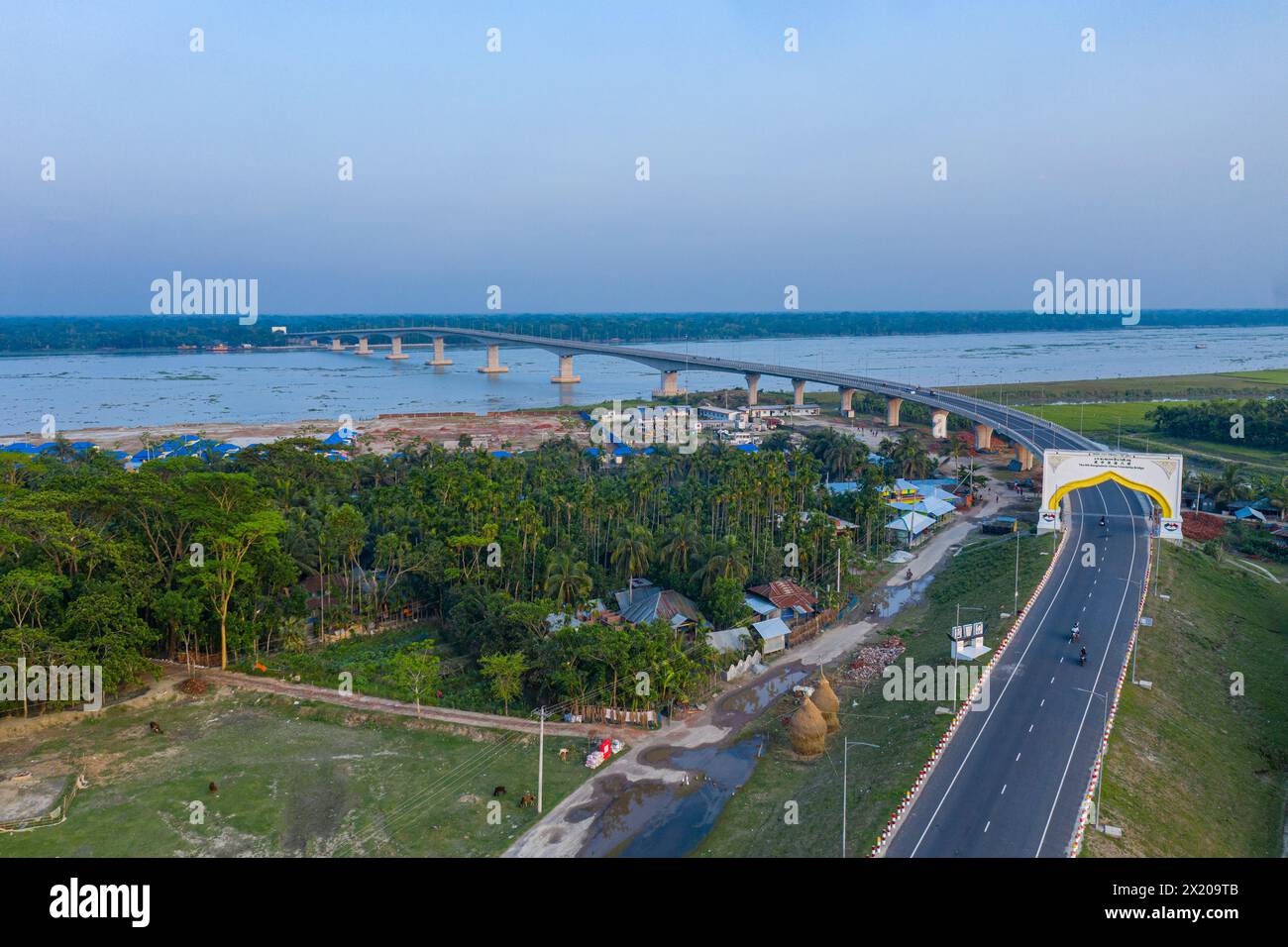 Aerial view of The 8th Bangladesh-China Friendship Bridge (Bekutia ...