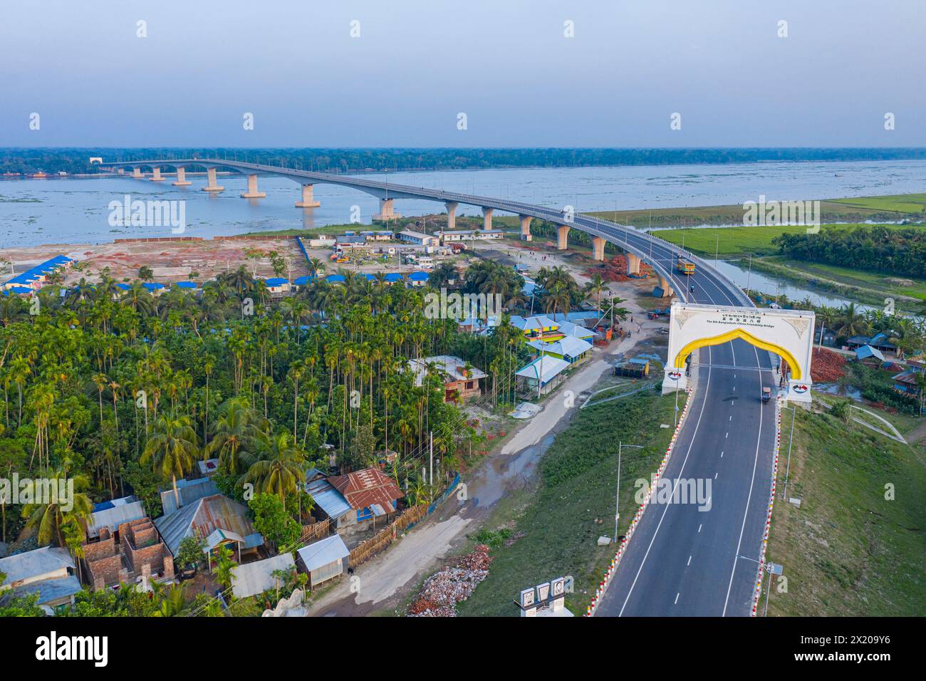 Aerial view of The 8th Bangladesh-China Friendship Bridge (Bekutia ...