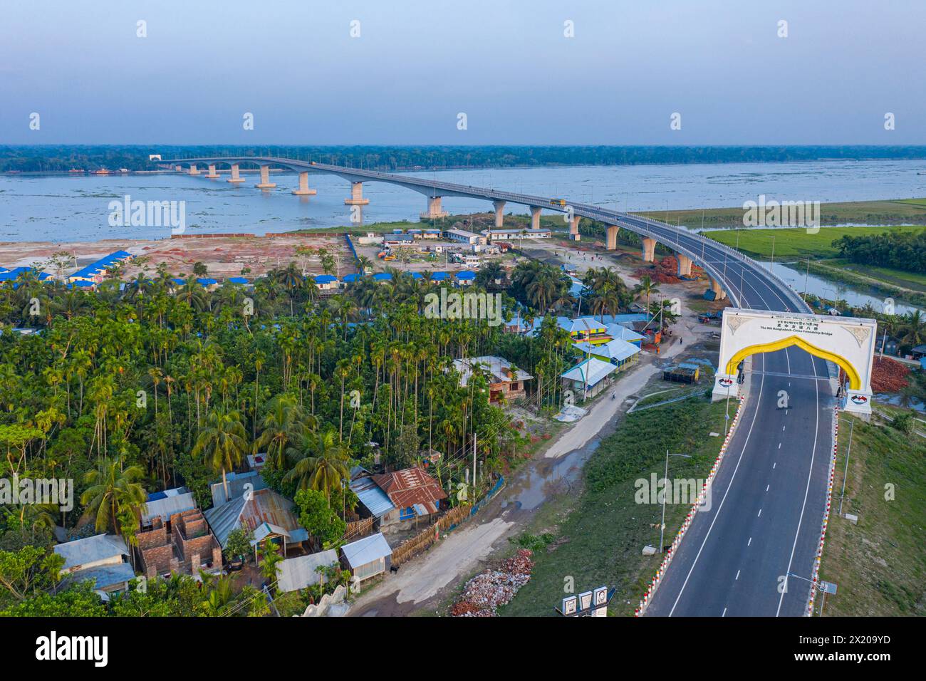 Aerial view of The 8th Bangladesh-China Friendship Bridge (Bekutia ...