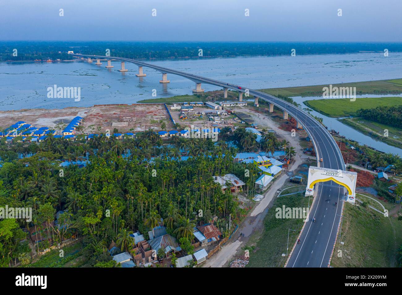 Aerial view of The 8th Bangladesh-China Friendship Bridge (Bekutia ...