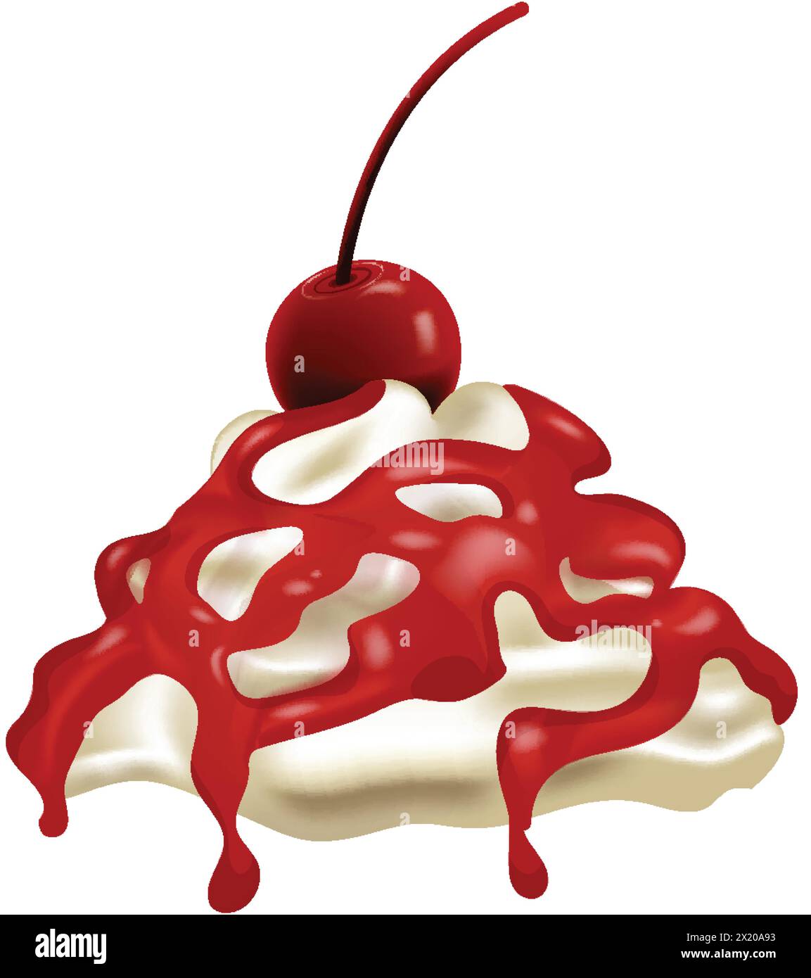 Vector illustration of a cherry with dripping sauce Stock Vector Image ...