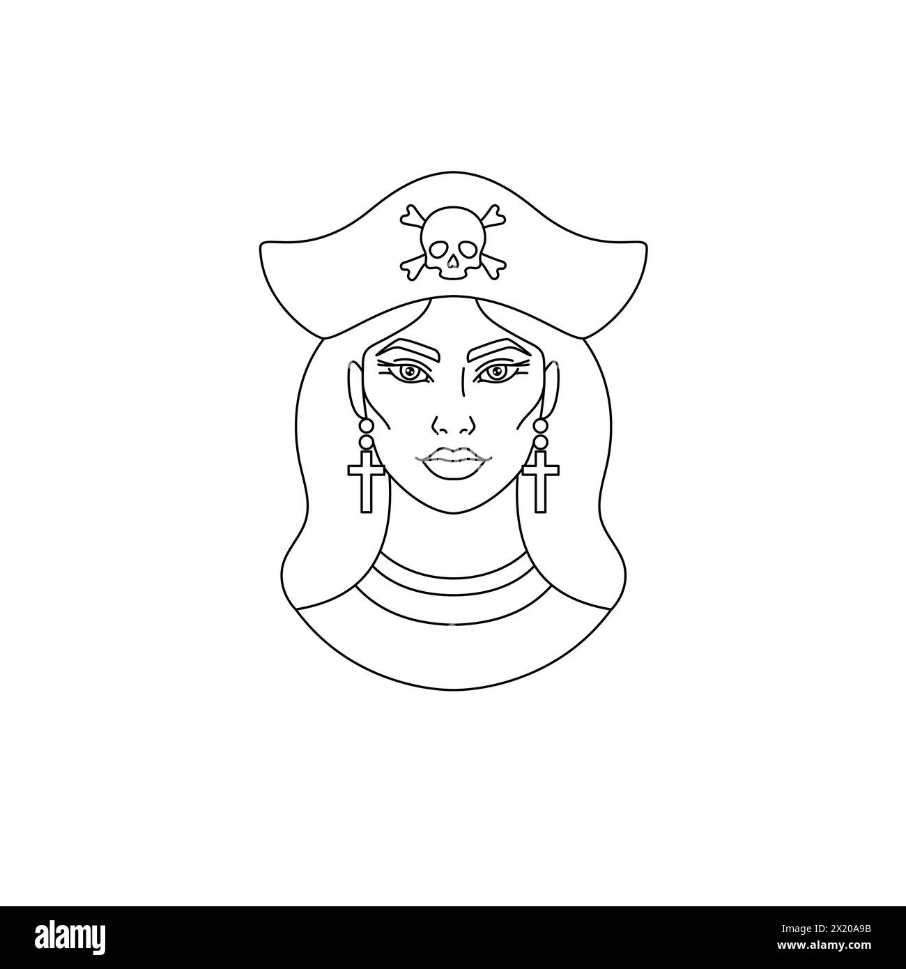 Pirate hat skull Black and White Stock Photos & Images - Alamy