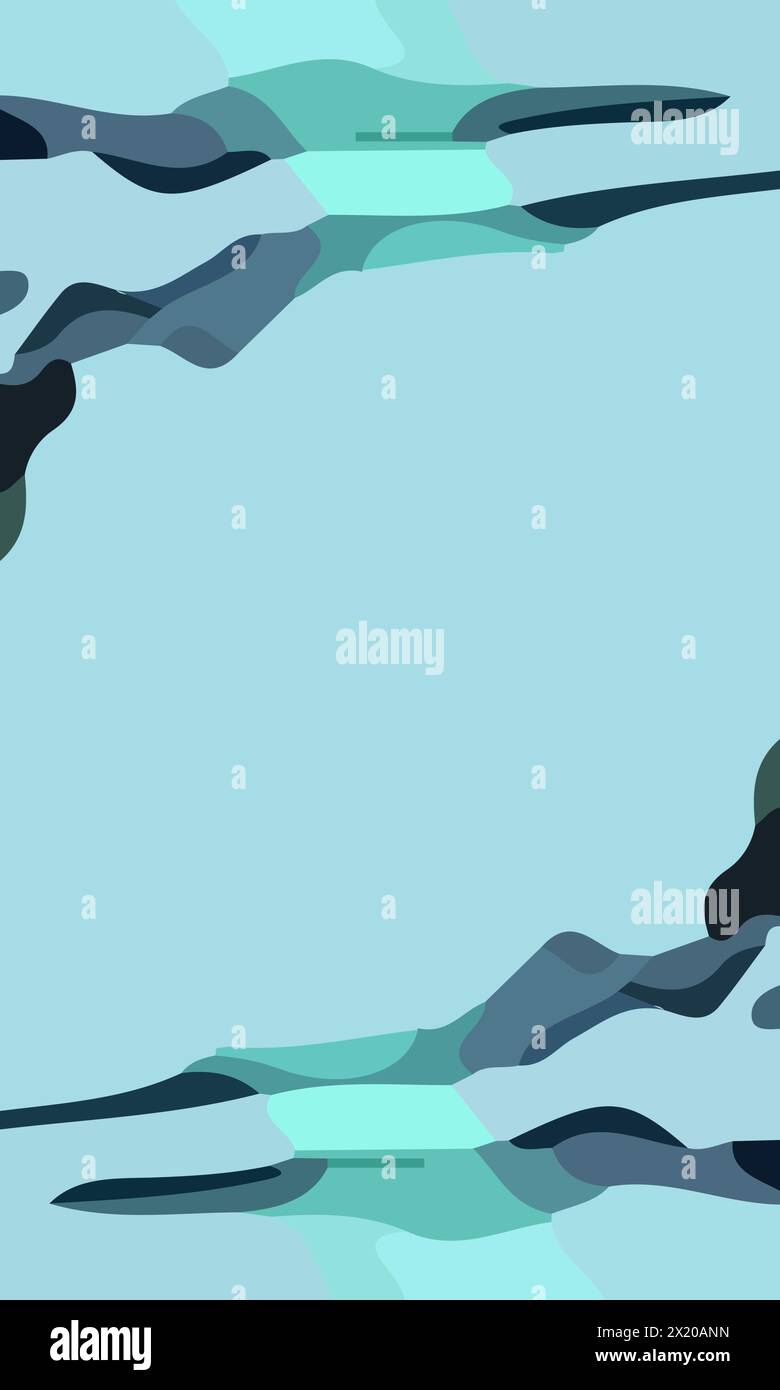 Aesthetic abstract art with a combination of shapes and aqua colors ...