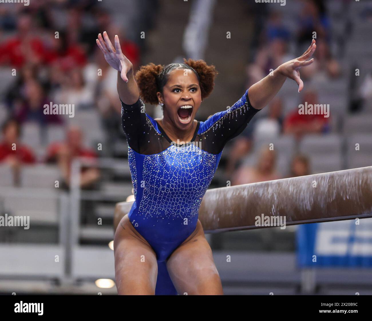 April 18, 2024: Florida's Sloane Blakely lands her balance beam ...