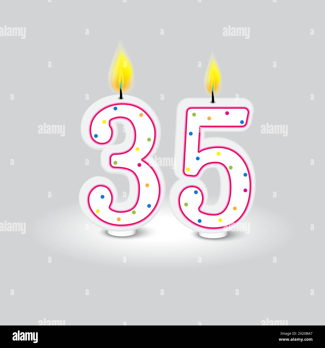 Celebratory 35th Birthday Candle Numbers. Vector illustration. EPS 10 ...