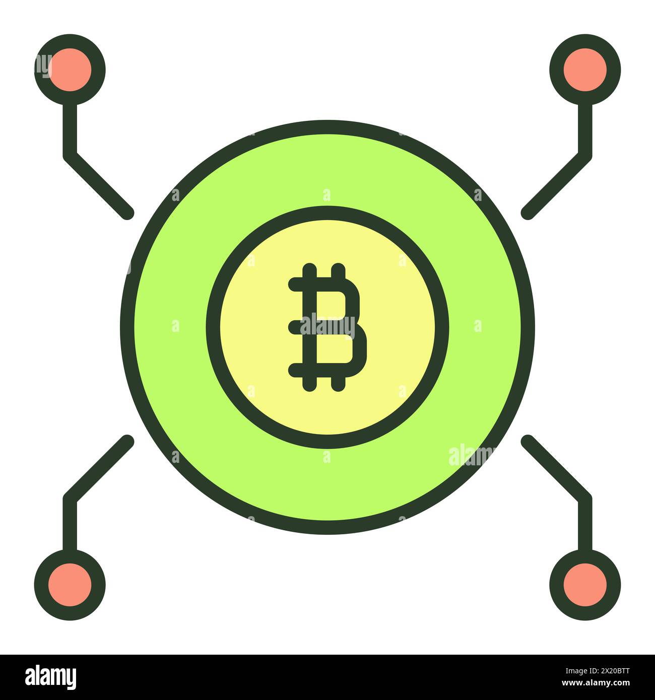 Bitcoin sign inside Circle vector Crypto Currency concept colored icon ...