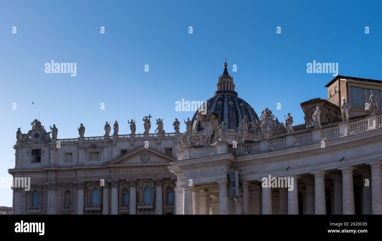 Detail of Saint Peter's Basilica in Vatican City, the papal enclave in ...