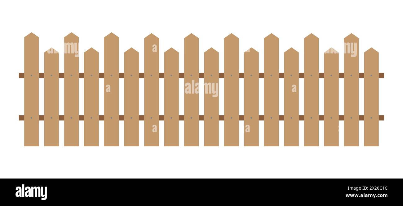 Simple vector illustration of picket fence. For design Stock Vector ...