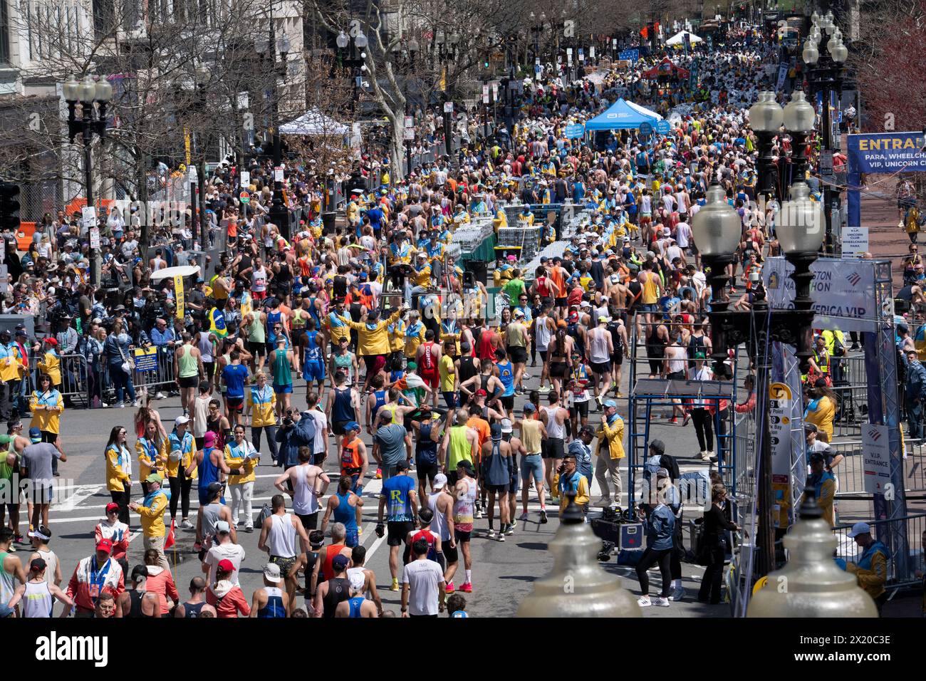 Boston, Massachusetts, USA April 15, 2024 Boylston St. at the finish ...