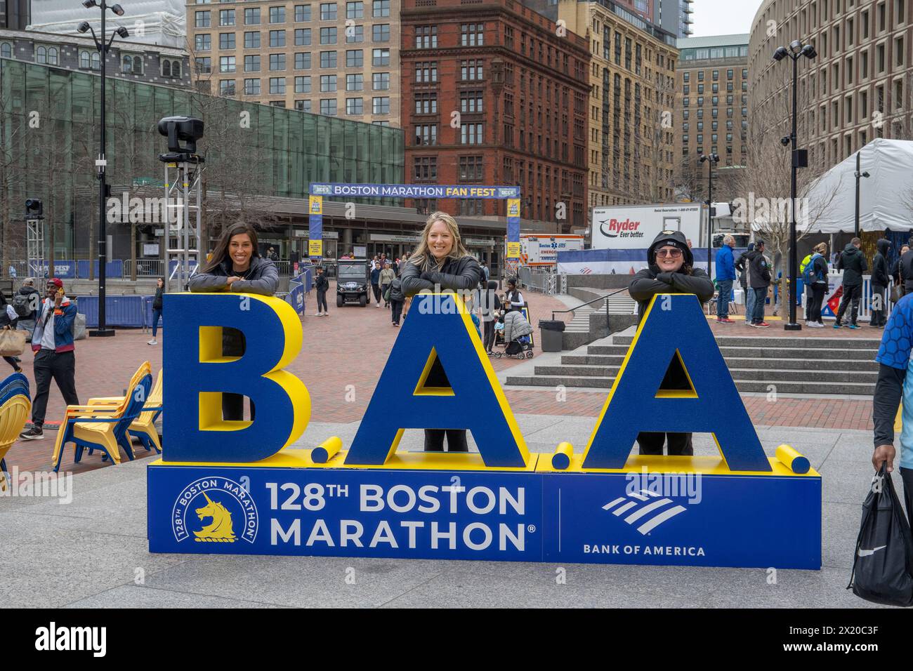Boston, Massachusetts, USA April 14 2024 The Boston Marathon FanFest on ...