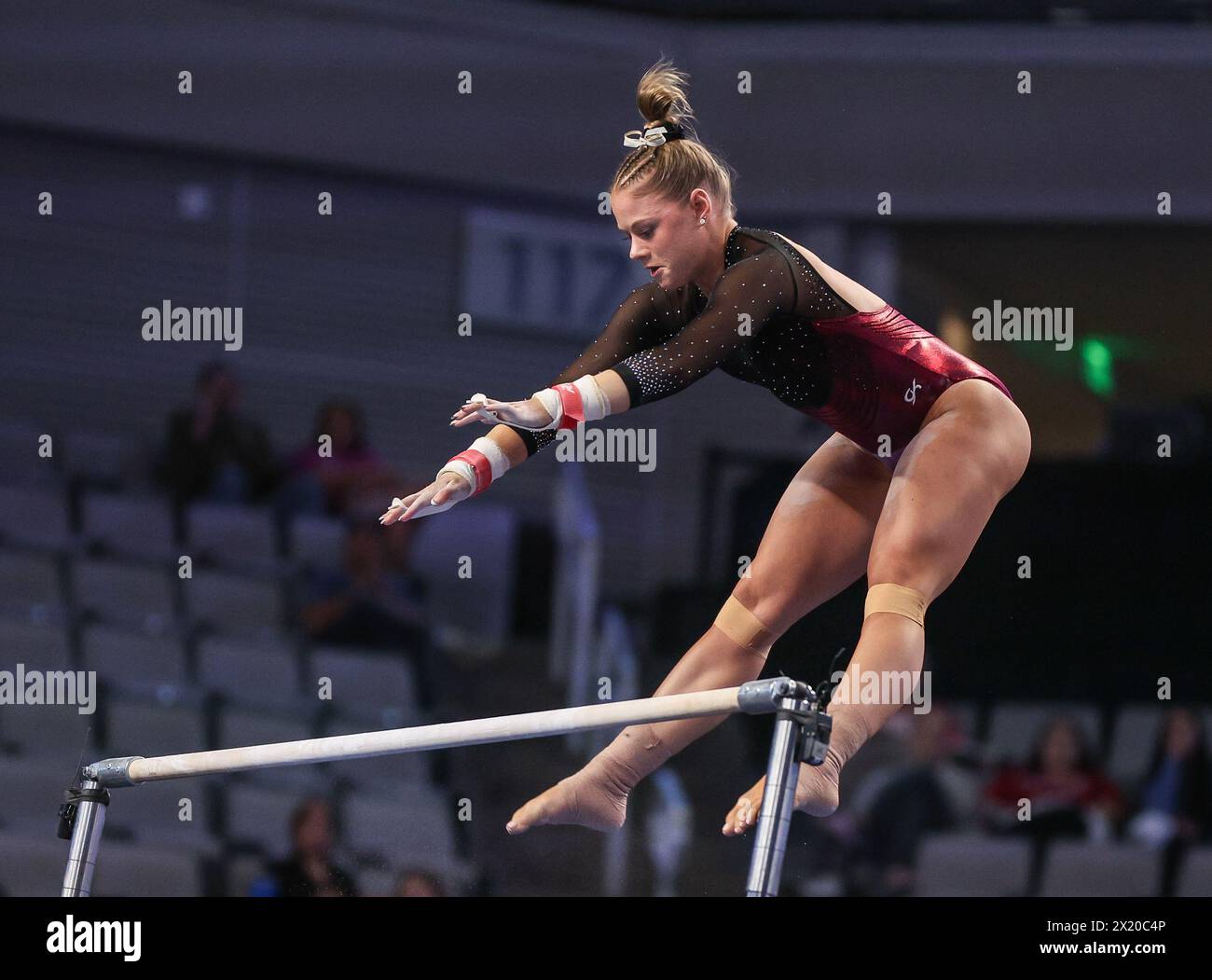 Fort Worth, TX, USA. 18th Apr, 2024. Alabama's Mati Waligora competes ...