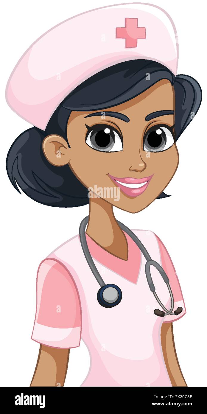 Vector illustration of a smiling female nurse Stock Vector Image & Art ...