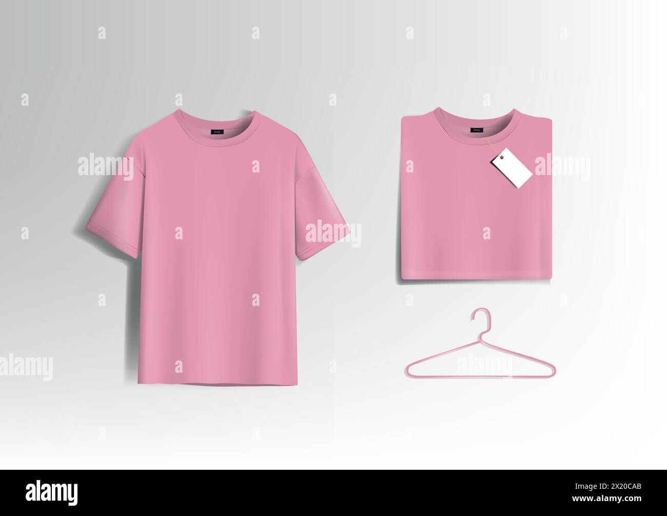 Blank pink t shirt front back Stock Vector Images - Alamy