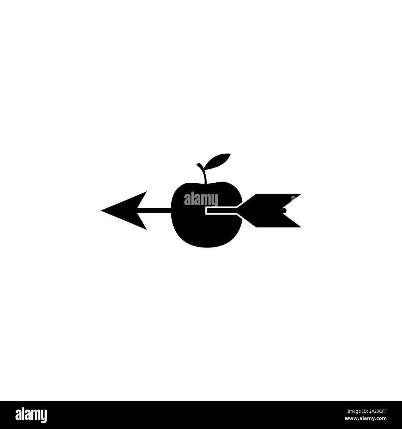 Apple Shot with Arrow flat vector icon. Simple solid symbol isolated on ...