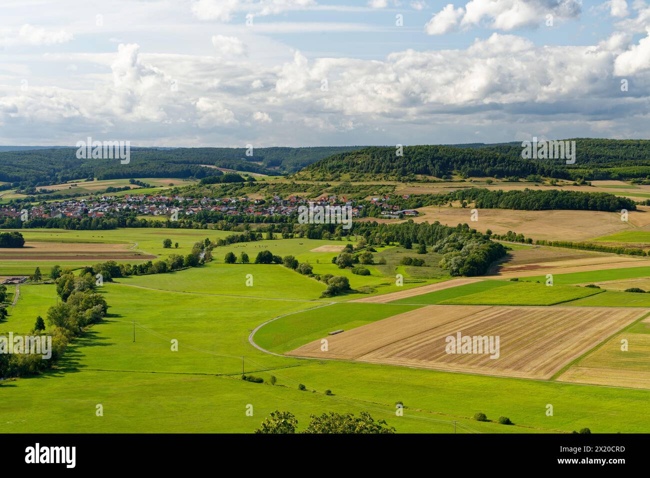 View from the keep of Saaleck Castle into the landscape of the ...